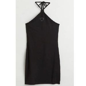 Dresses | Rhinestone Heart Black Bodycon Dress | Poshmark